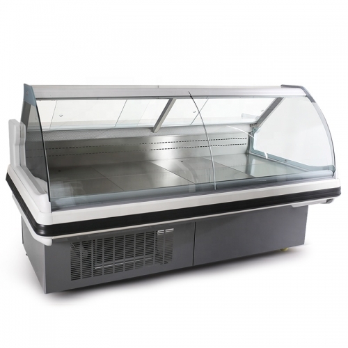 glass showcase refrigerator deli meat chiller container service counter ...