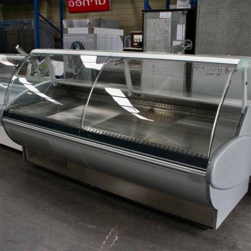 meat service over counter fridge deli showcase cooler fresh meat ...