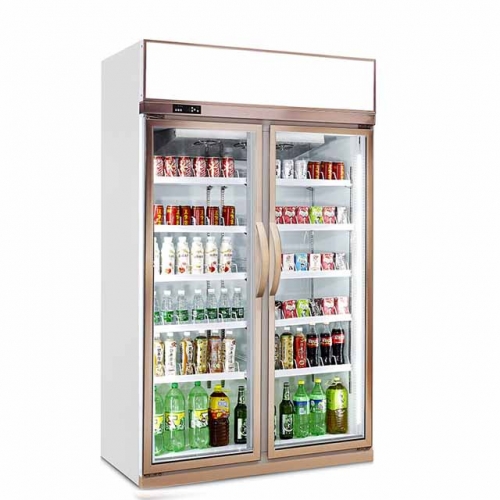 refrigerated glass display case